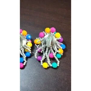 Vintage | Jewelry | Vintage 6s Mod Psychedelic Clip On Earrings ...